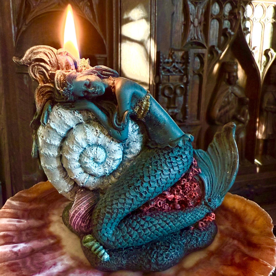Handmade Mermaid Beeswax Candle: Siren Ocean Decor - Etsy