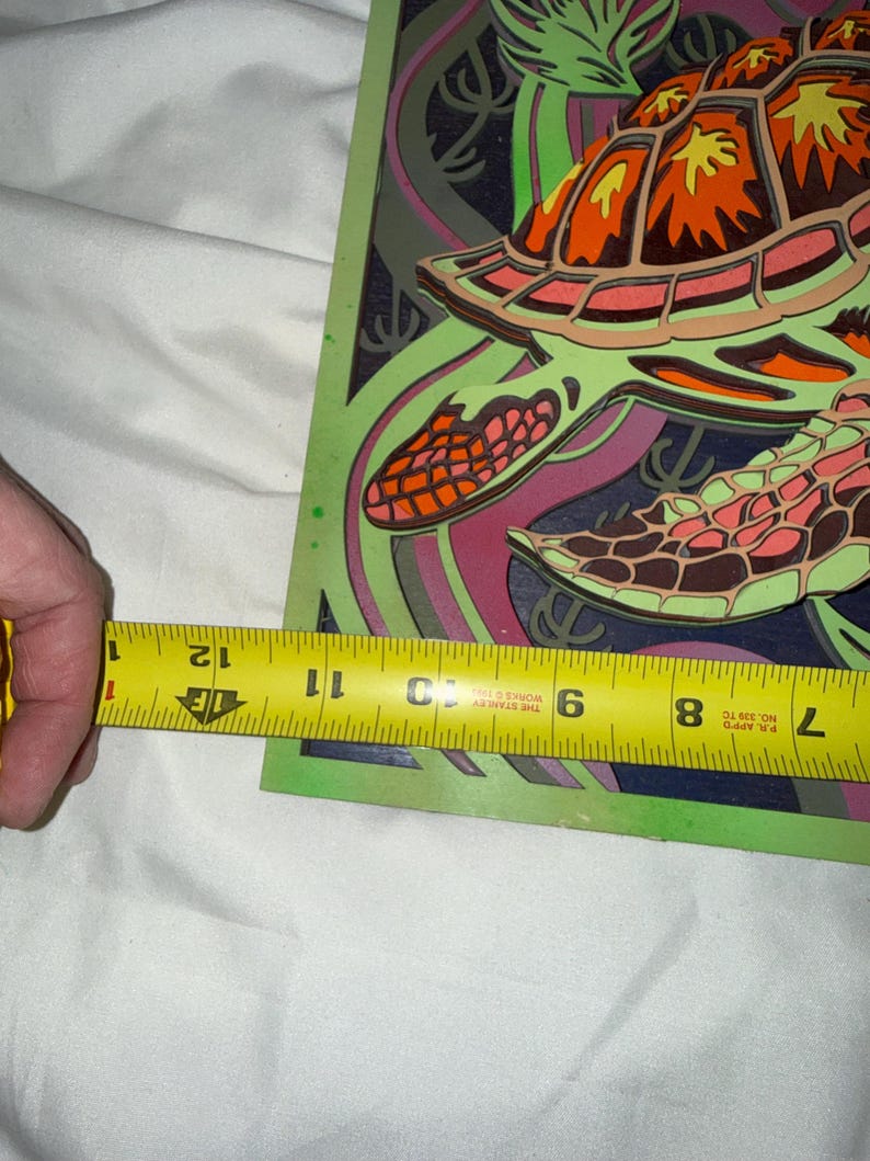 Sea Turtle 3D Wood Art / Multiple Layers / Home Decor / Handmade Gift ...