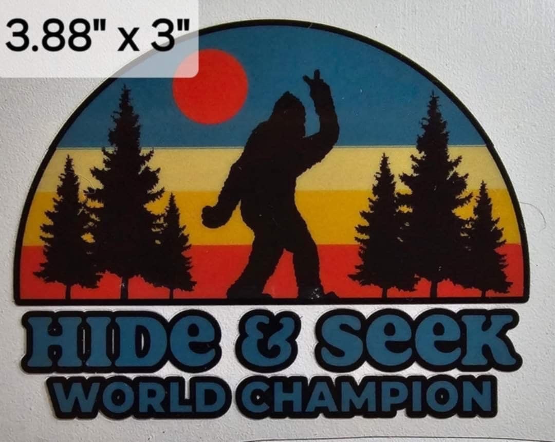 Big Foot Hide and Seek UV Mountain Sticker - Etsy
