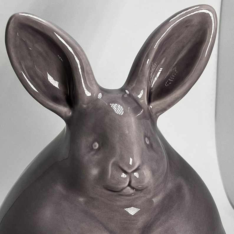 Big Round Purple Easter Bunny Figurine - Etsy