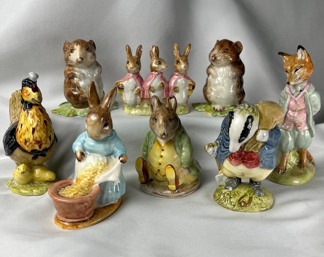 Vintage Beatrix Potter Figurines Set of 8 Including 2 Mini Books ...