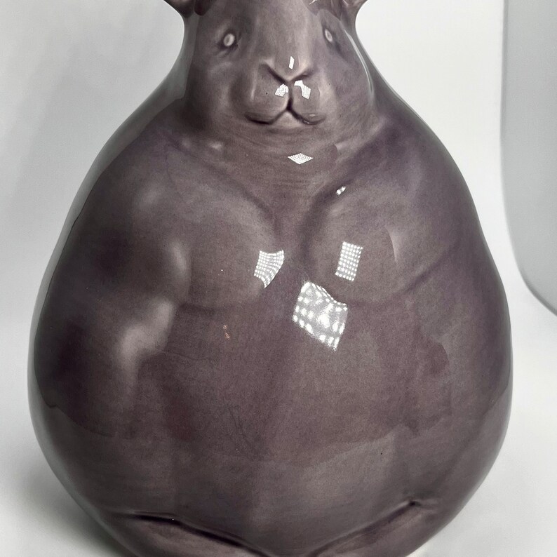 Big Round Purple Easter Bunny Figurine - Etsy