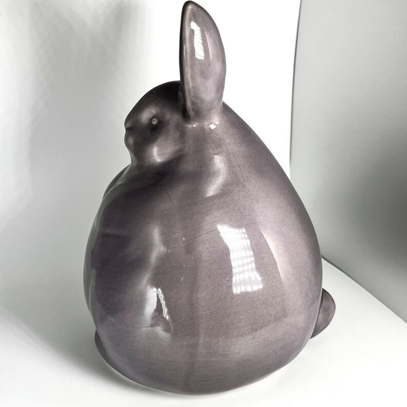 Big Round Purple Easter Bunny Figurine - Etsy
