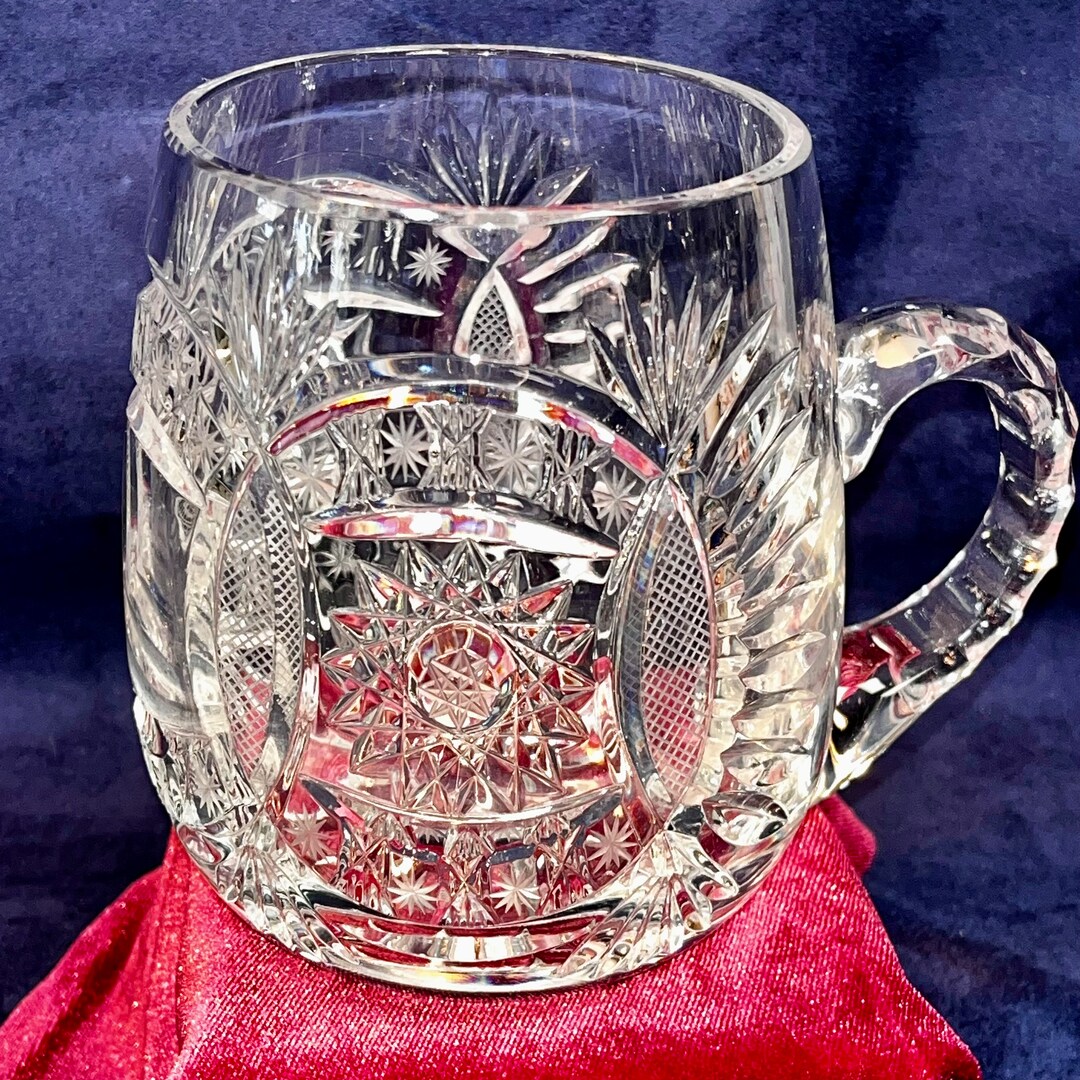 Vintage German Crystal Beer Mug - Etsy