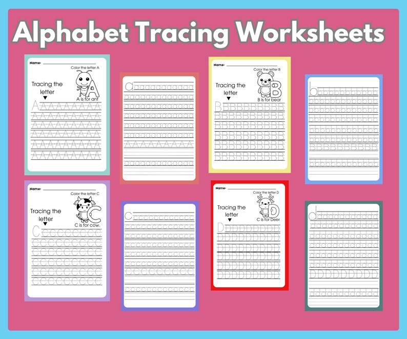 Alphabet Handwriting | ABC Phonics Tracing Cards | Writing Letters ...