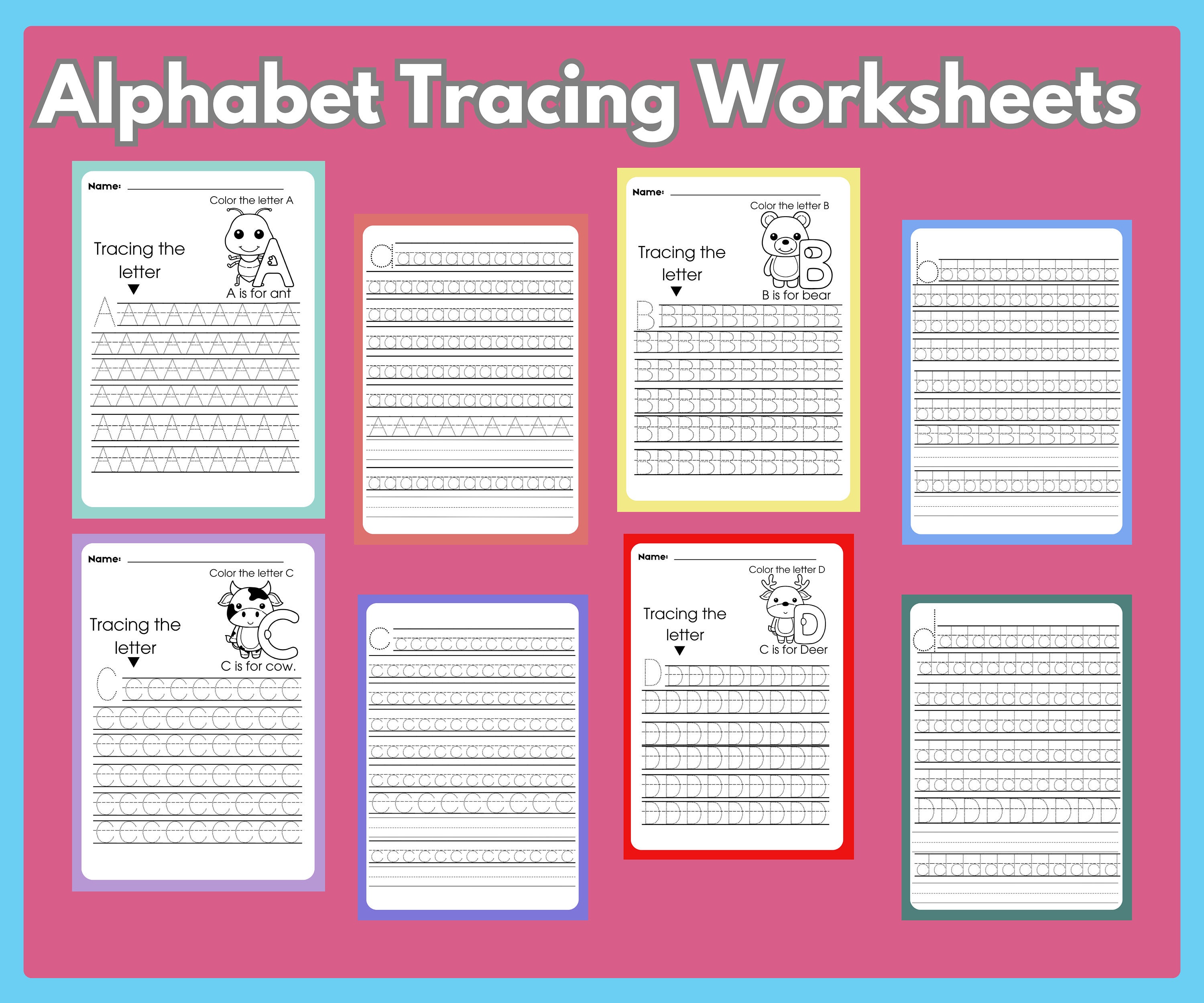 Alphabet Handwriting | ABC Phonics Tracing Cards | Writing Letters ...