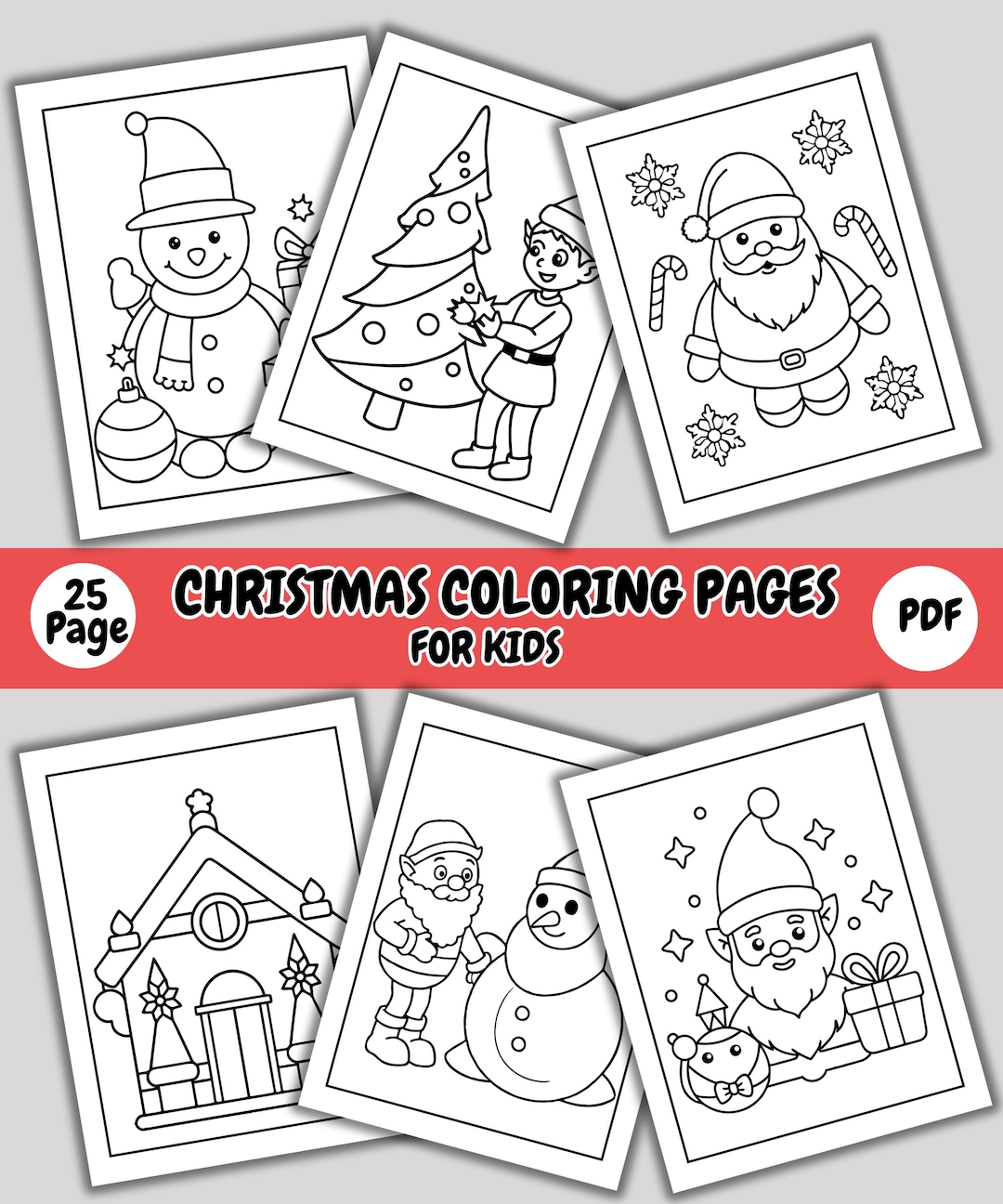 Christmas Coloring Pages for Kids | 25-page Festive Holiday Printable ...
