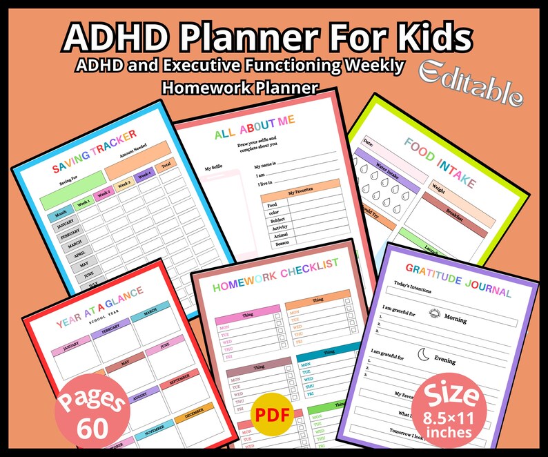 Printable Adhd Planner,adhd Planner Adult for Kids, ADHD Daily Planner ...