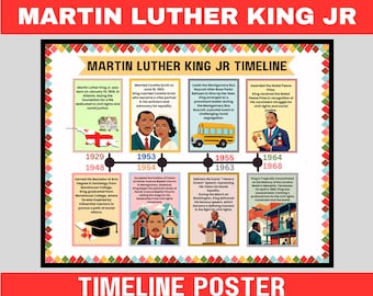Martin Luther King Jr Timeline Poster | Martin Luther Life Timeline ...
