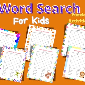 Fun & Educational Word Search Puzzle Activities for Kids - Printable ...