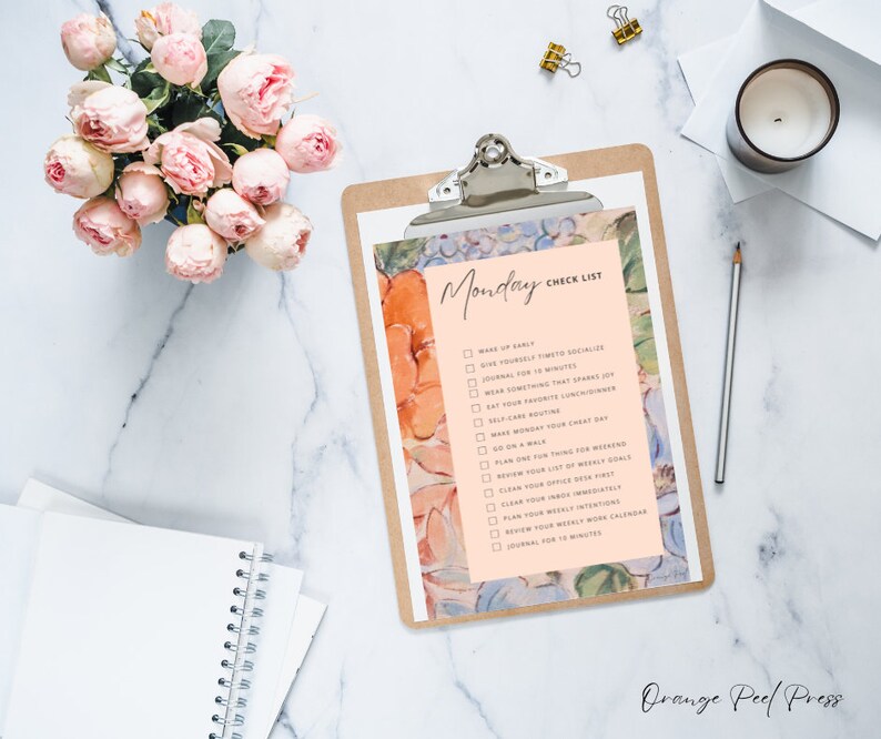 Planner Checklist | 7 Day Daily Checklist | Journal Page | Printable - Etsy