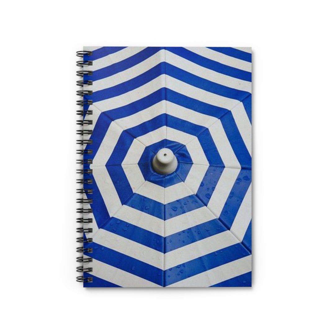 Beach Umbrella Blue Spiral Notebook With Ruled Lines 6 X 8 Inches ...
