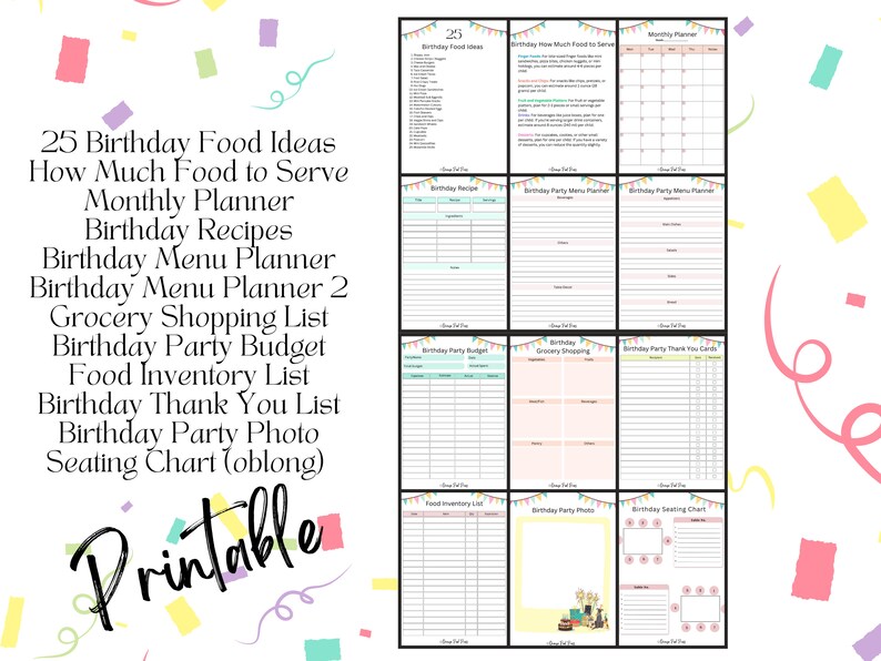 Children's Birthday Party Planner Printable Kid's Birthday - Etsy
