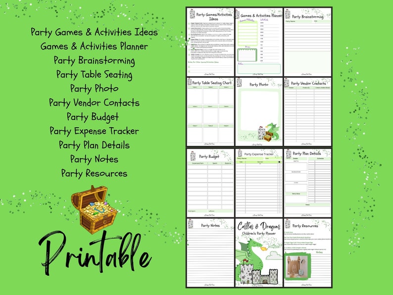 Printable Children's Castles & Dragons Party Planner - Etsy