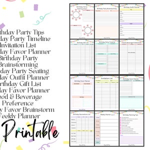 Children's Birthday Party Planner Printable Kid's Birthday - Etsy