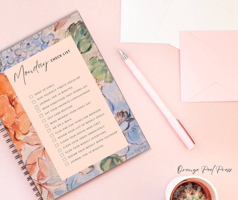 Planner Checklist 7 Day Daily Checklist Journal Page Printable - Etsy