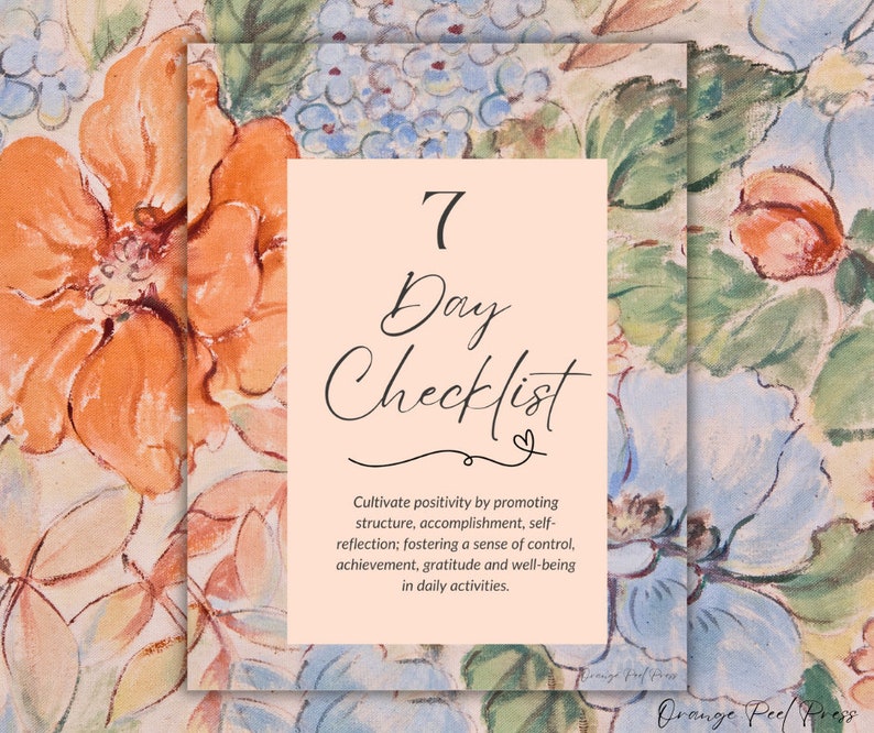 Planner Checklist | 7 Day Daily Checklist | Journal Page | Printable - Etsy