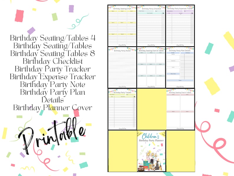 Children's Birthday Party Planner Printable Kid's Birthday - Etsy
