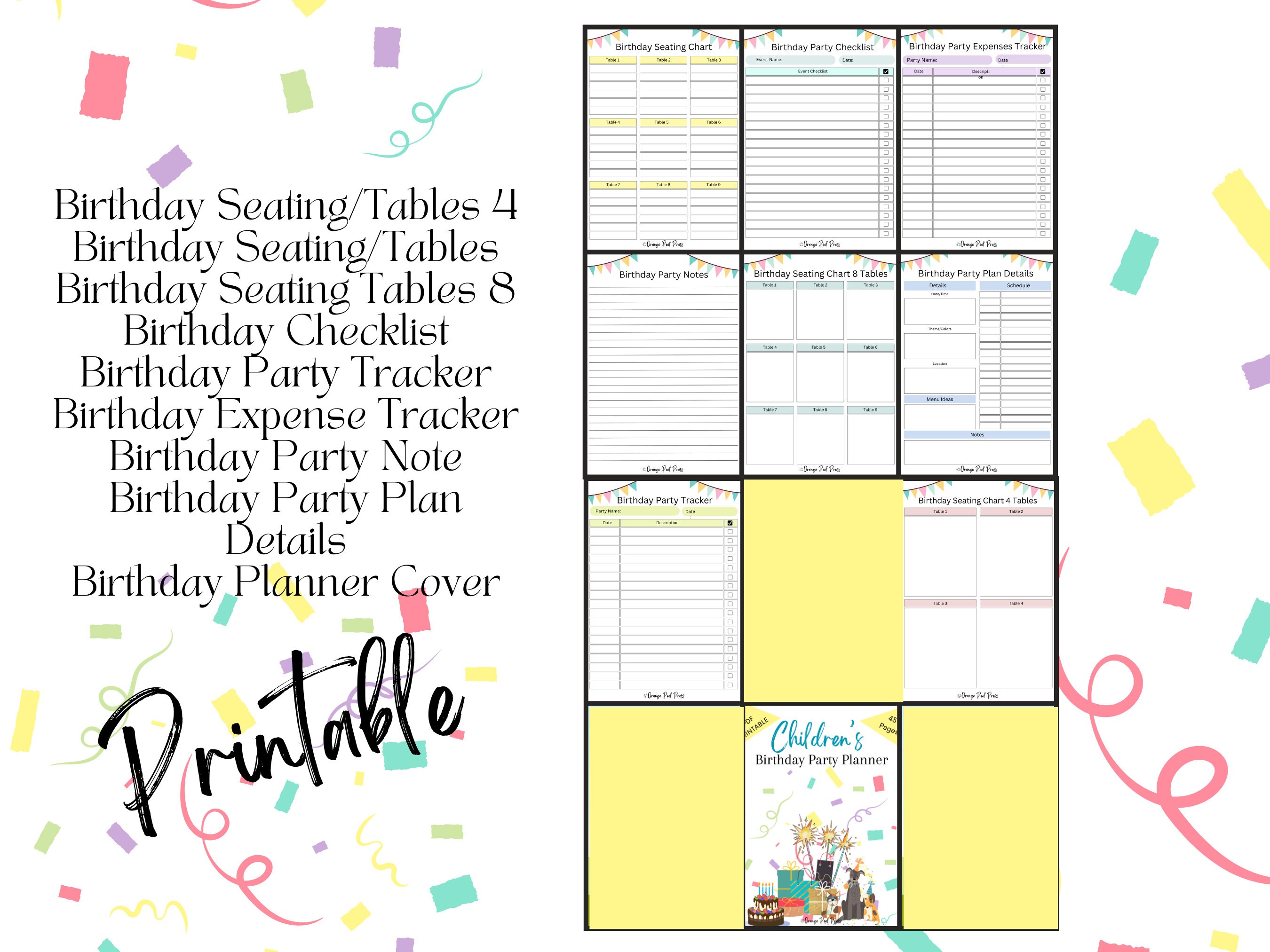 Children's Birthday Party Planner Printable Kid's Birthday - Etsy