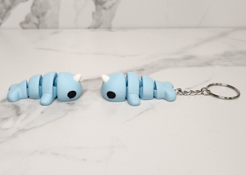Baby Narwhal Keychain OR Baby Narwhal Toy | Flexi Fidget Articulated Toy | 3D Printed Narwhal ...