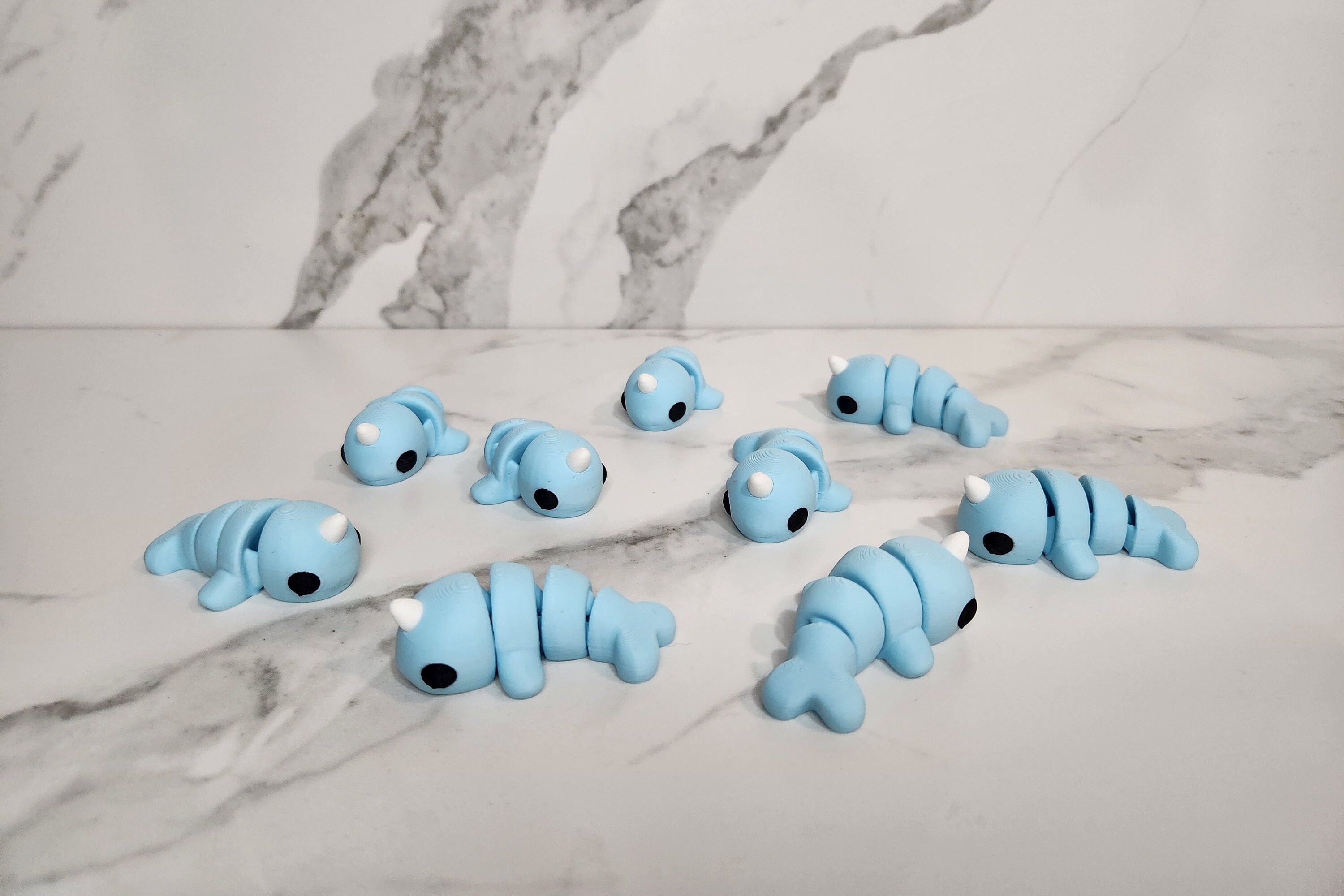 Baby Narwhal Keychain OR Baby Narwhal Toy | Flexi Fidget Articulated Toy | 3D Printed Narwhal ...