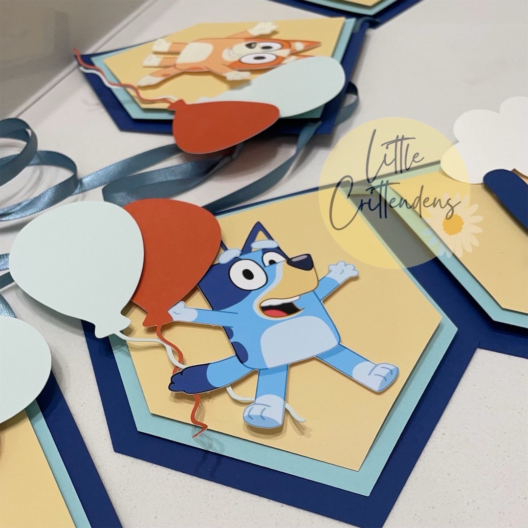 Bluey Birthday Banner Disney Bluey Birthday Banner Name - Etsy