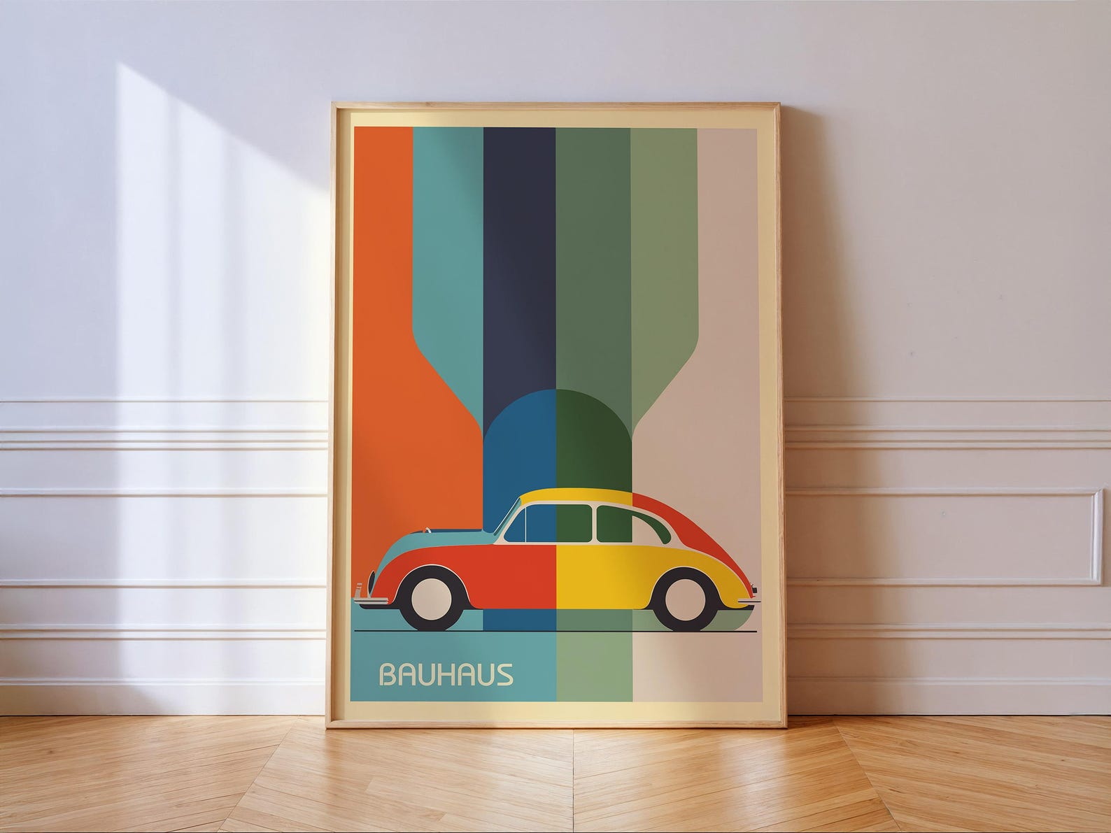 Bauhaus Car Poster Mid Century Modern Decor for Kids PRINTED on Luxury ...