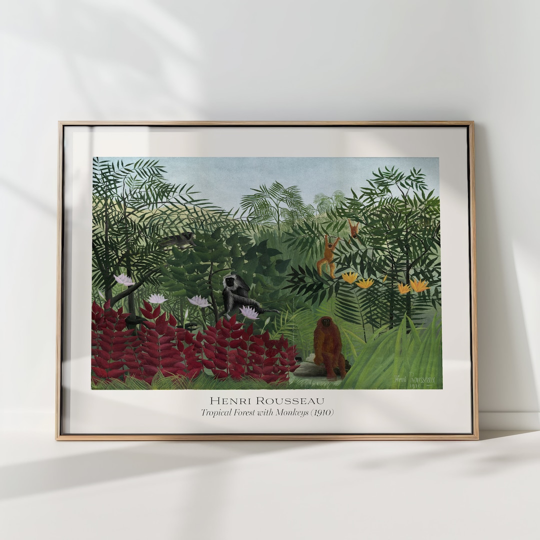 Henri Rousseau Art Print Tropical Forest With Monkeys 1910 Jungle Wall ...