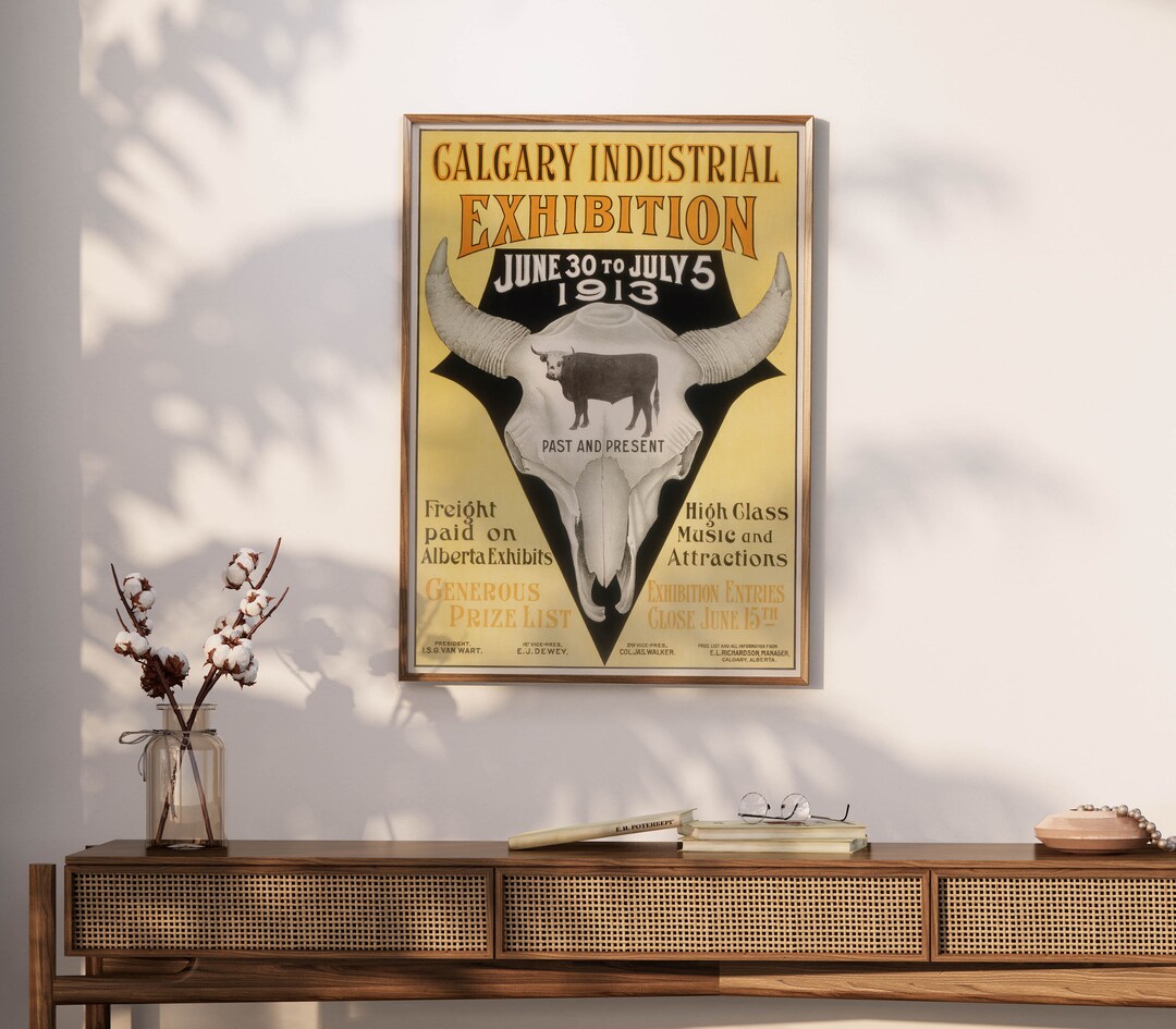 Rodeo Poster Vintage Exhibition Print Stampede Calgary Original 1913 - Etsy