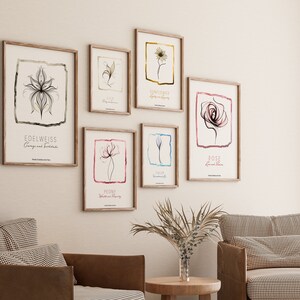 Flower Lineart Poster Orchid Symbolism Print Digital Download - Etsy