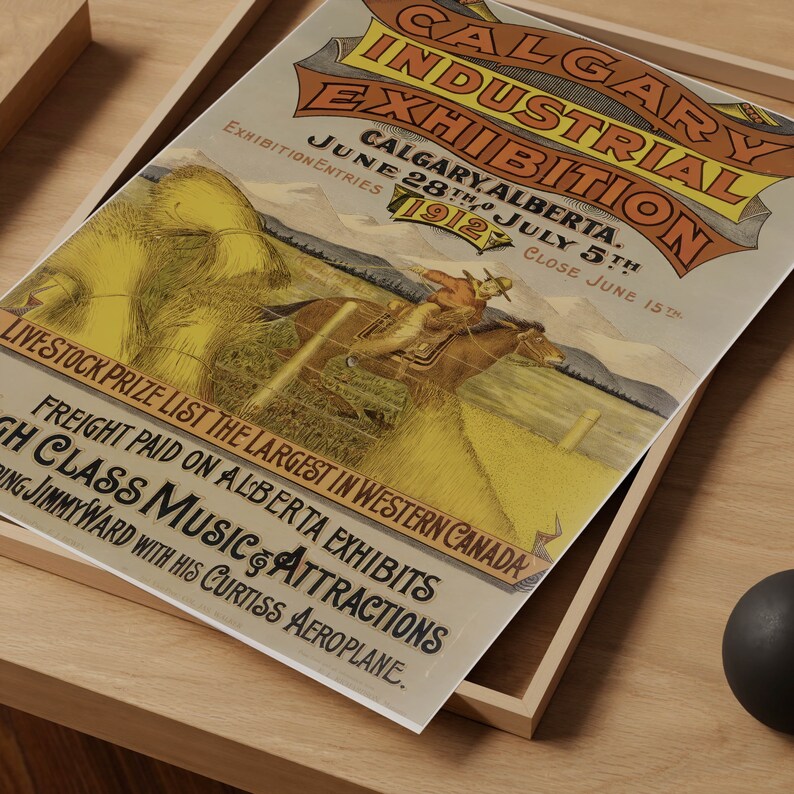 Rodeo Print Western Exhibition Poster Stampede Calgary - Etsy