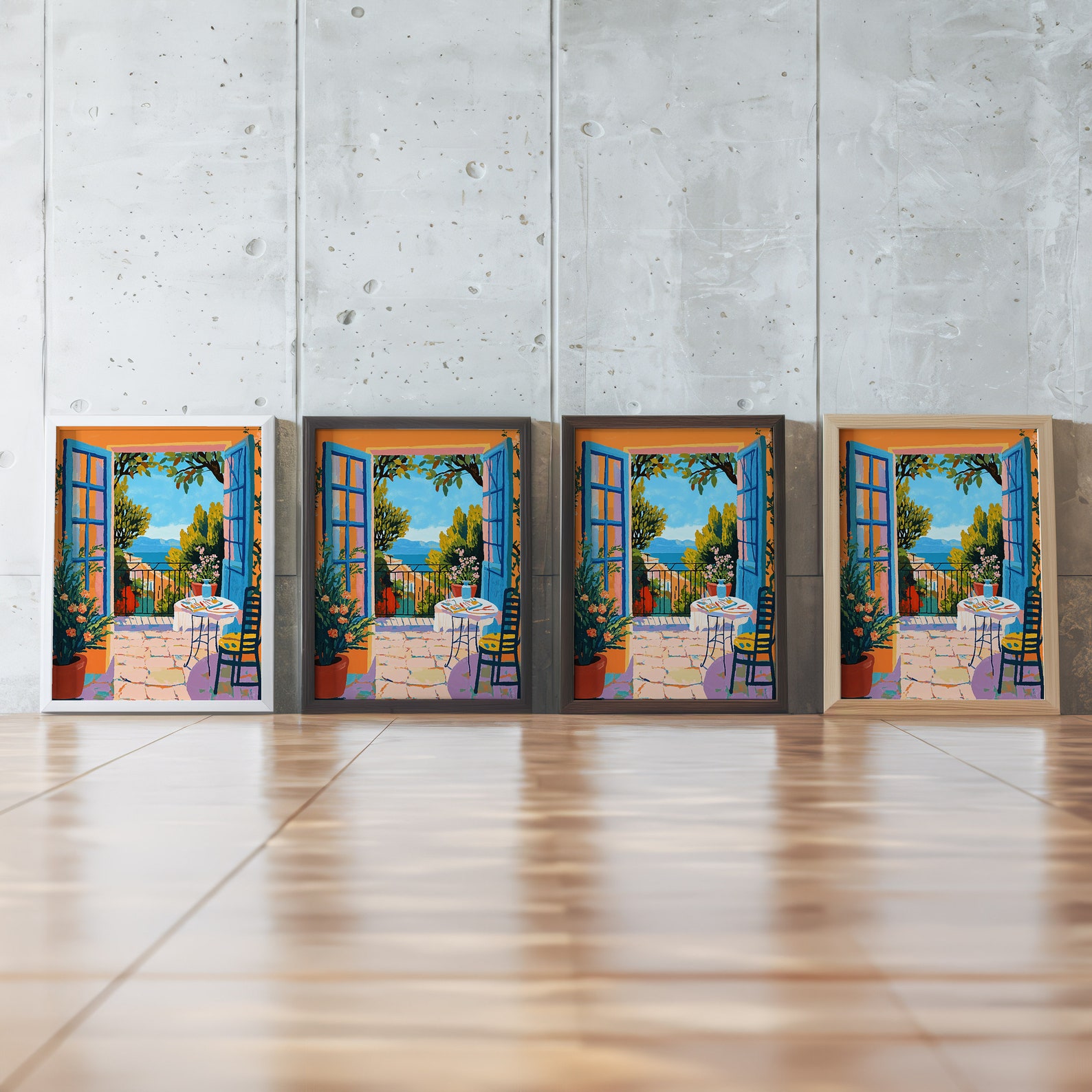 Mediterranean Window View Art Print - Matisse Inspired Landscape Wall ...