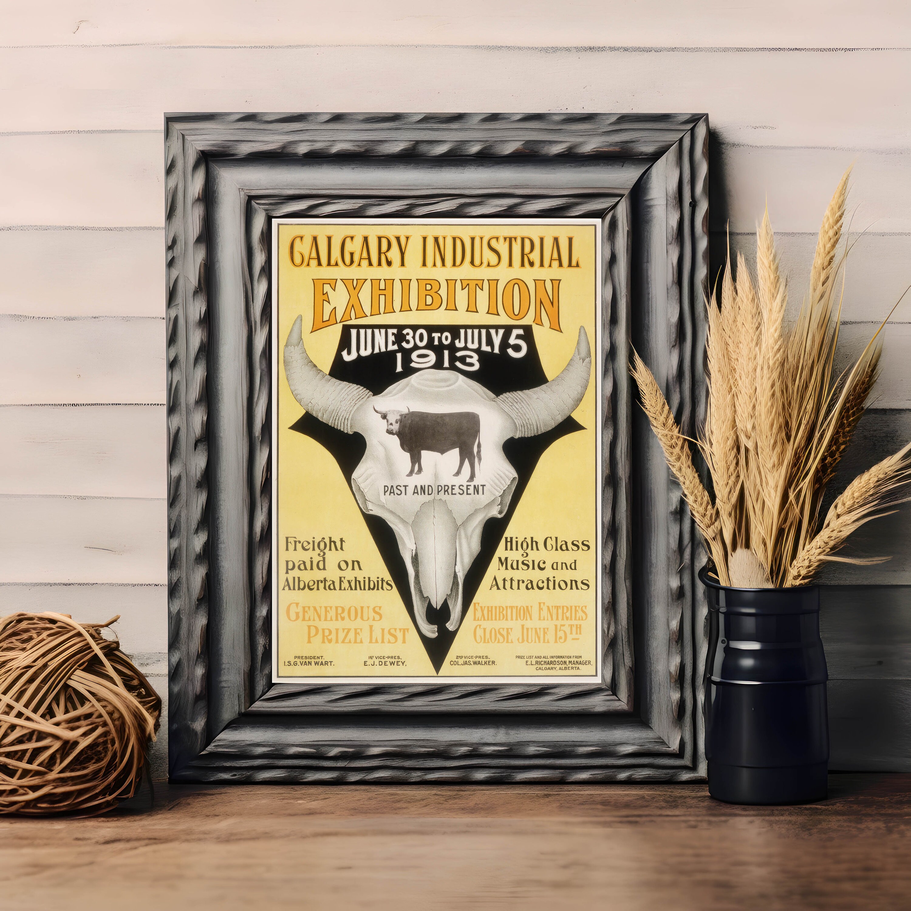 Rodeo Poster Vintage Exhibition Print Stampede Calgary Original 1913 - Etsy