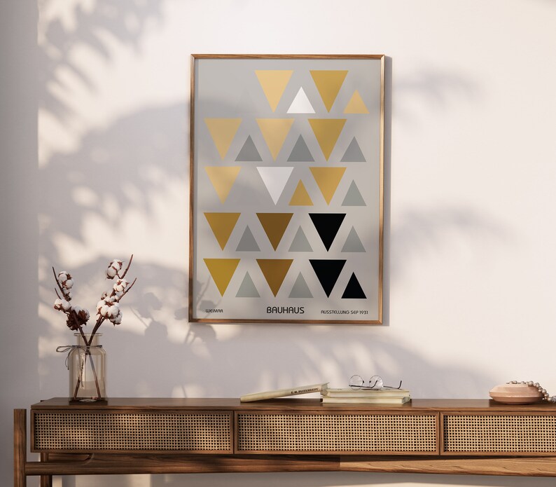 Bauhaus Triangle Poster Abstract Geometric Art Print Modern Decor Gift ...