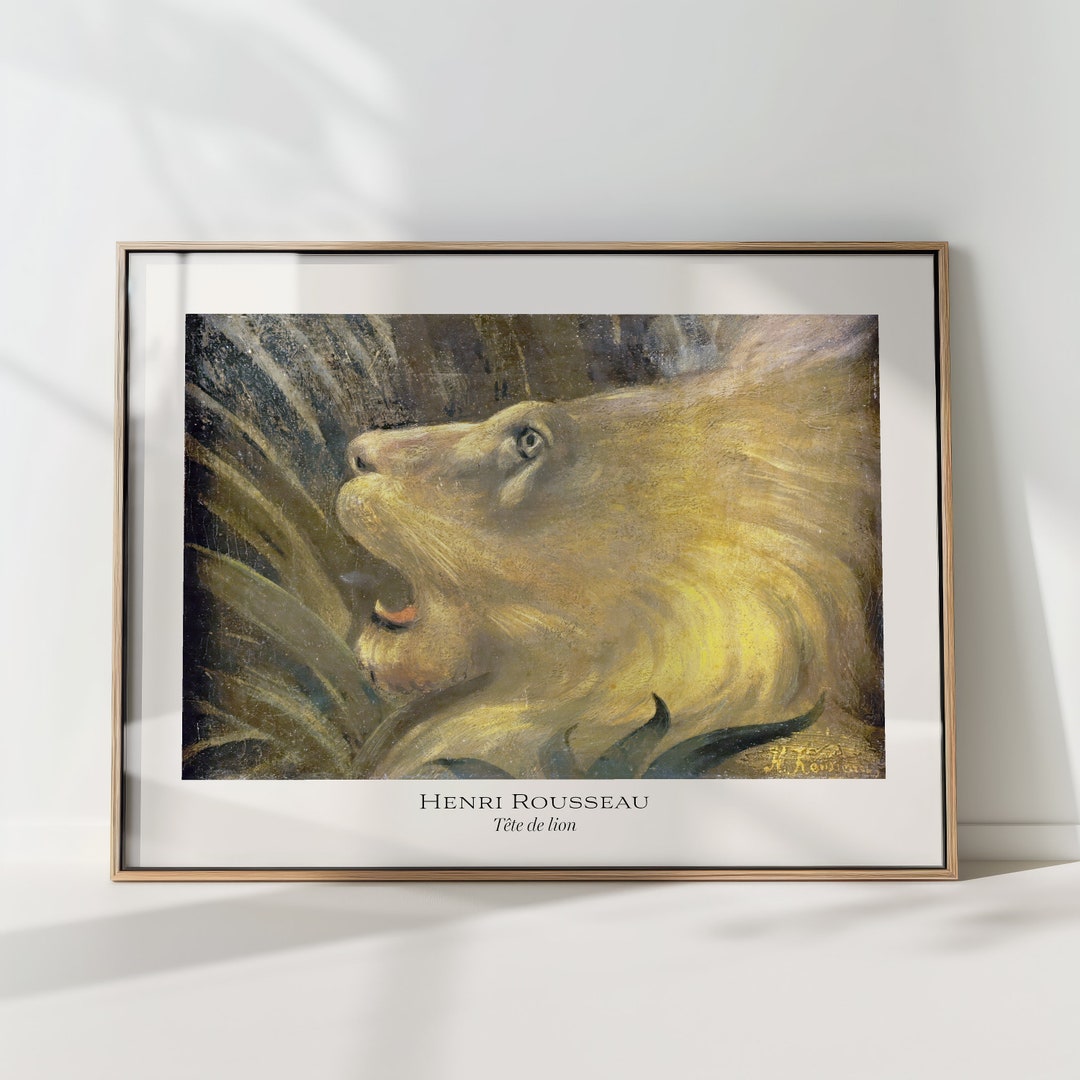 Henri Rousseau Lion Head Art Print Savannah Animal Poster PRINTED on ...