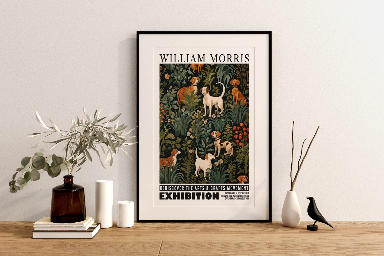 William Morris Dog Print: Arts & Crafts Style Animal Poster - Etsy