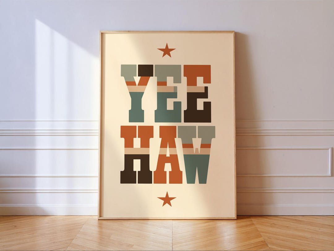 Yeehaw Print Western Typography Poster Farmhouse Wall Art PRINTED ...
