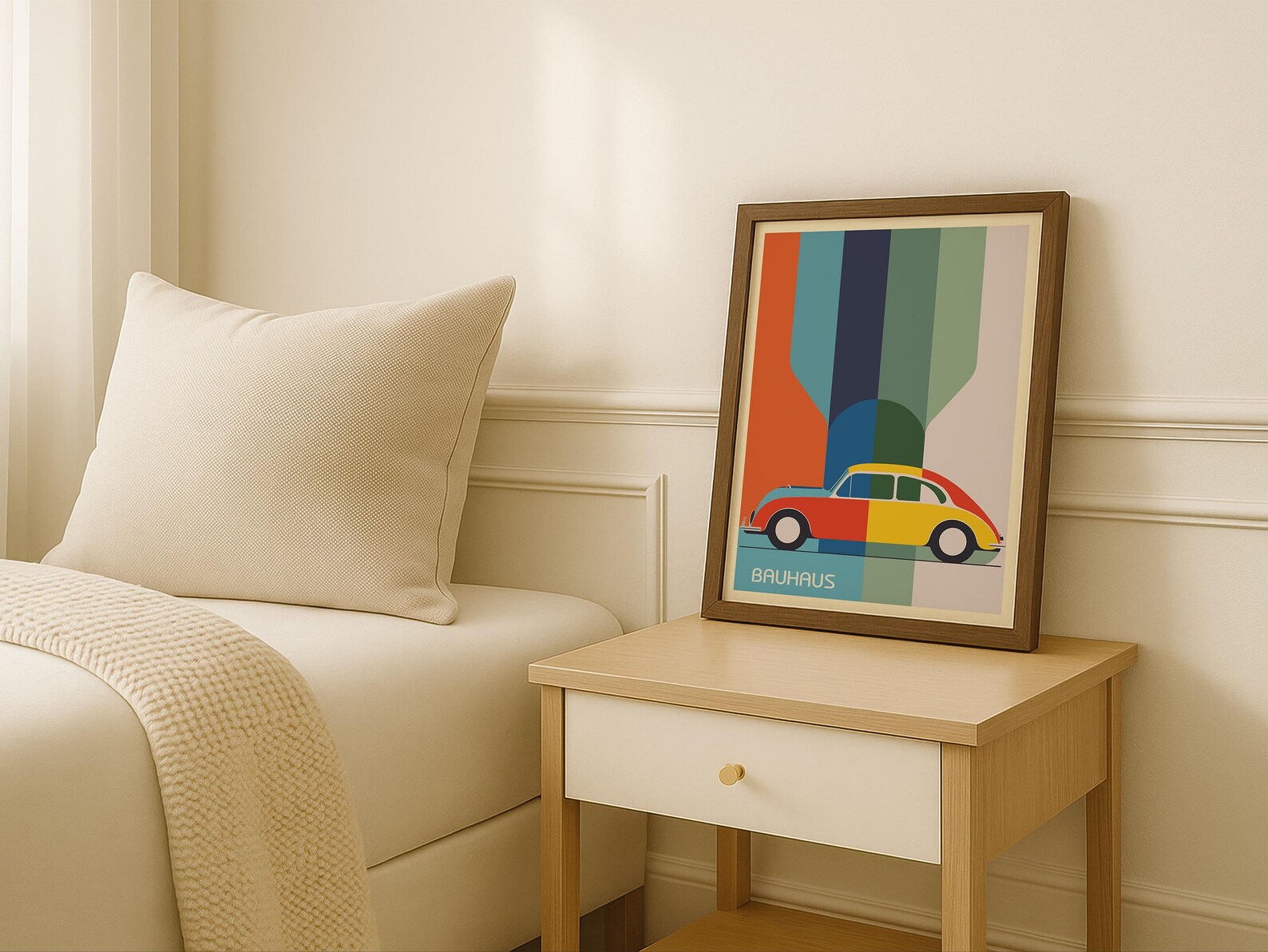 Bauhaus Car Poster Mid Century Modern Decor for Kids PRINTED on Luxury ...