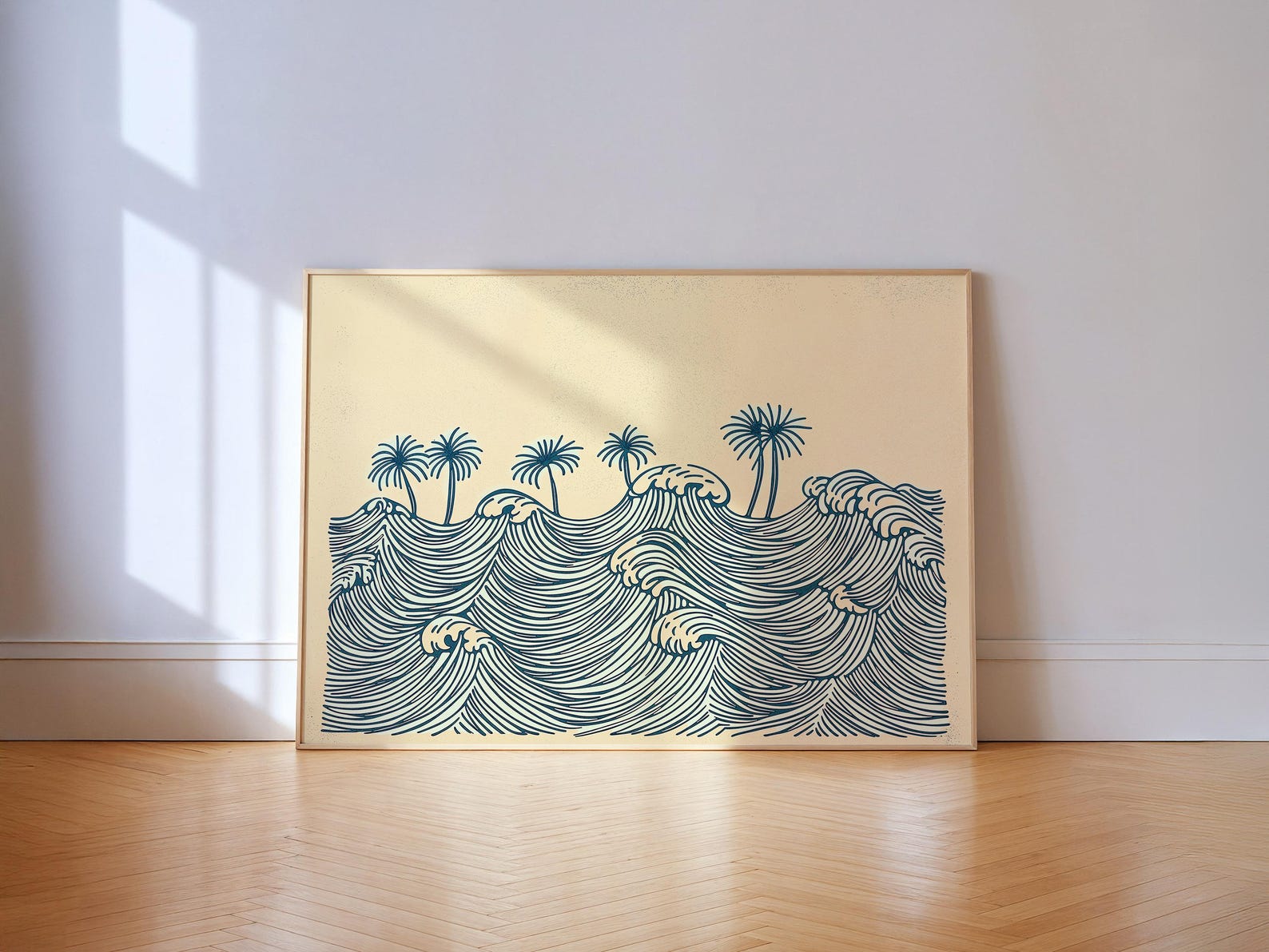 Minimalist Ocean Wave Print: Boho Coastal Art - Etsy