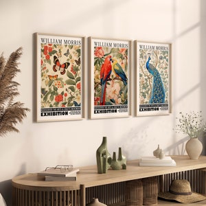 William Morris Animal Prints Set of 3 Exhibition Posters Flower Wall ...