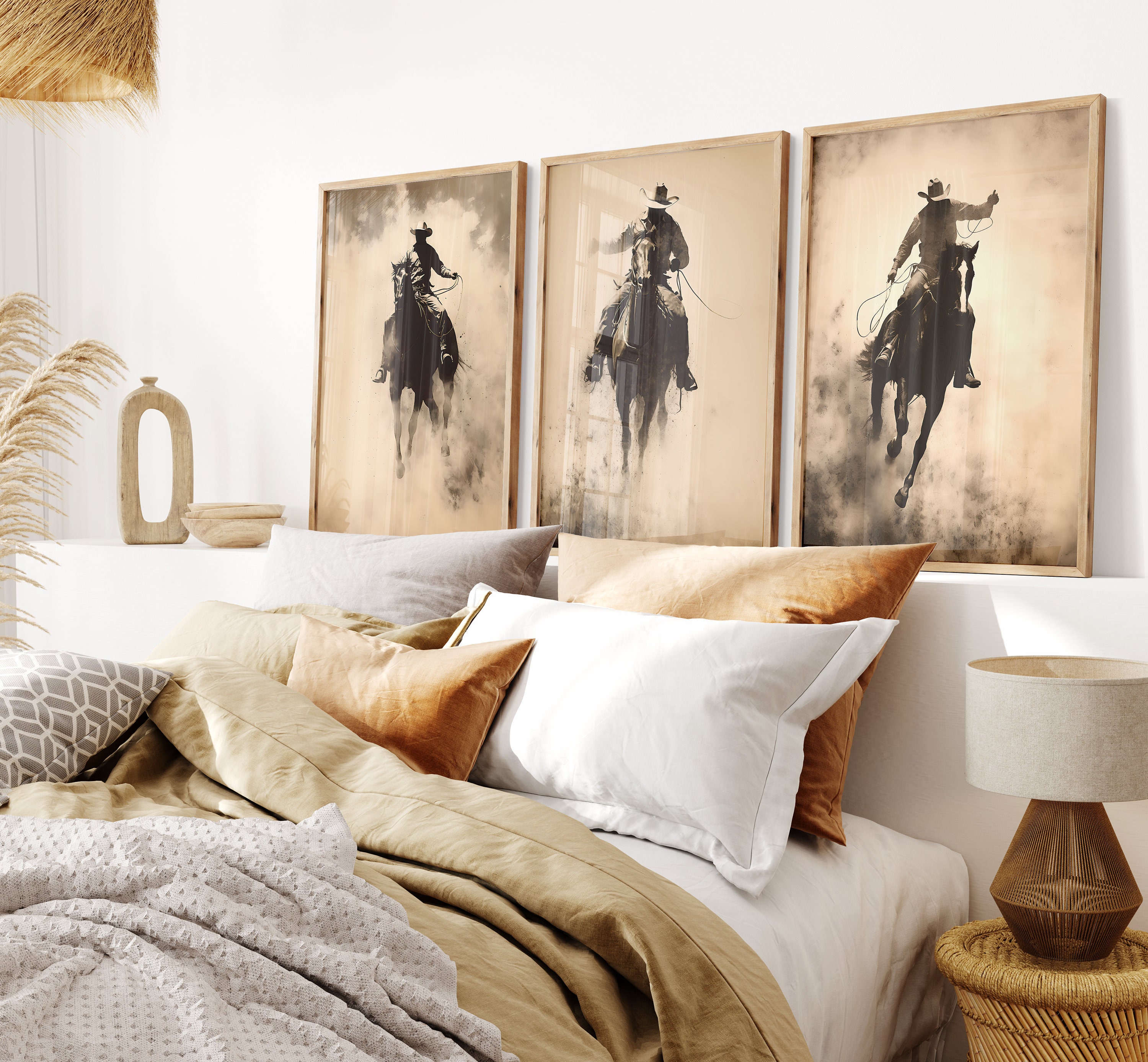 Rodeo Posters Set of 3 Bucking Bronco Wall Art Vintage Western - Etsy