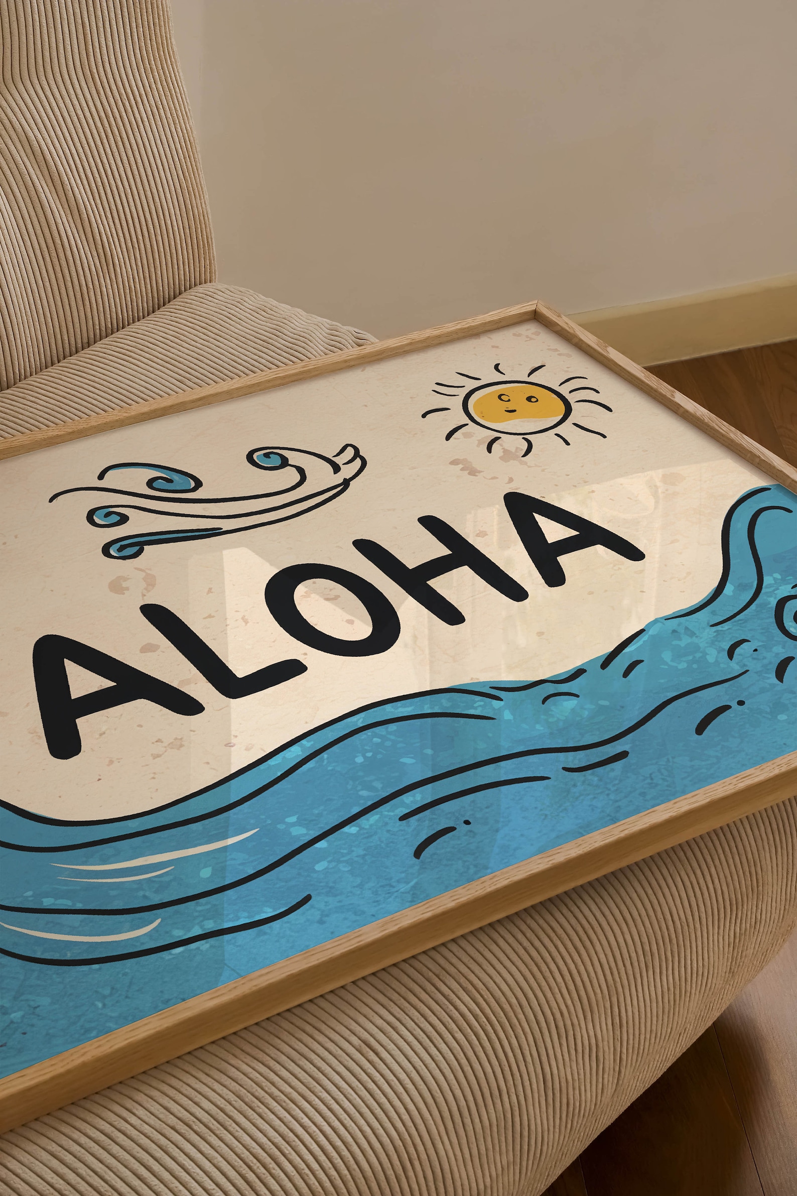 Aloha Beach Wall Art Hawaiian Home Decor Tropical Sun Waves Print Gift ...