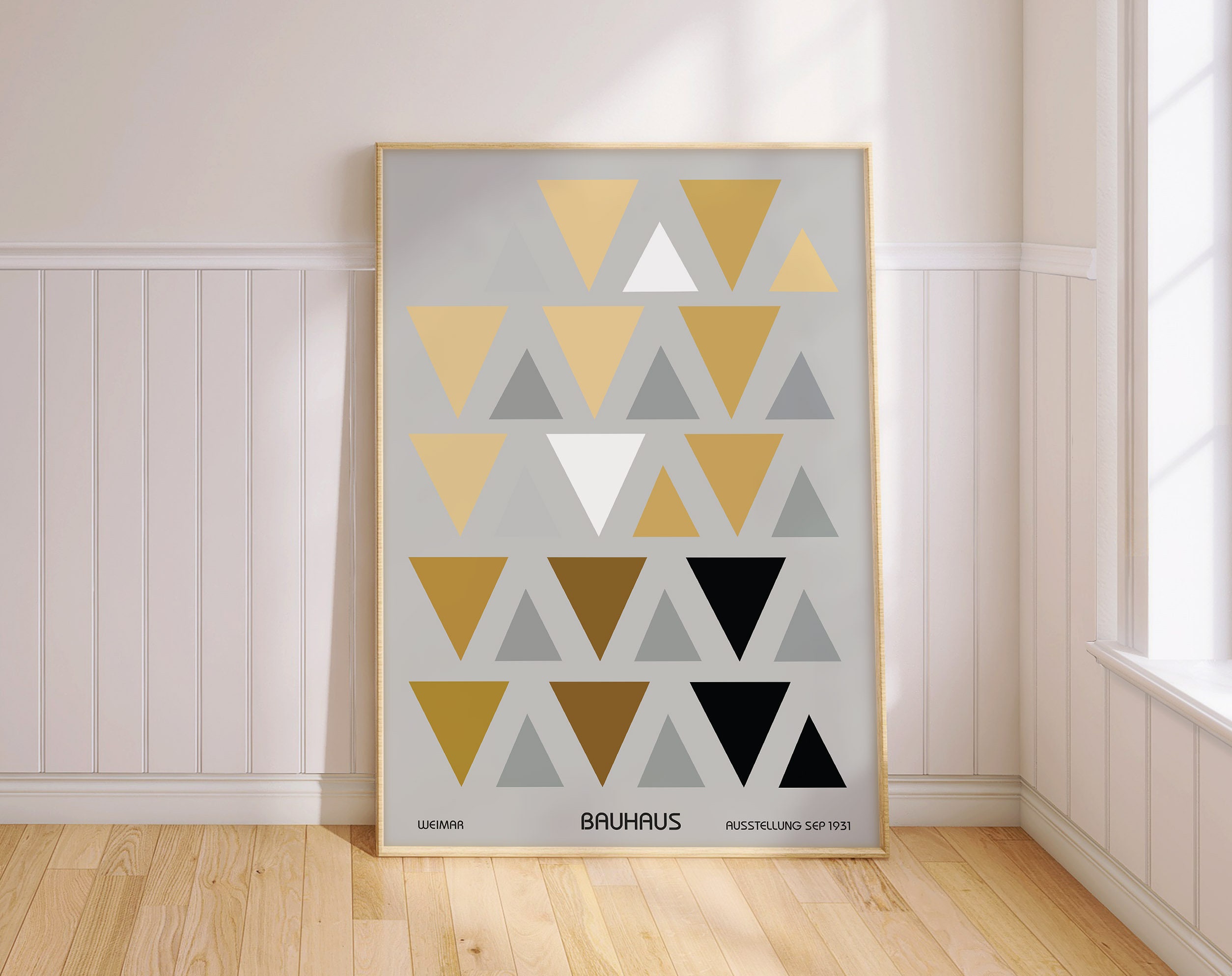 Bauhaus Triangle Poster Abstract Geometric Art Print Modern Decor Gift ...