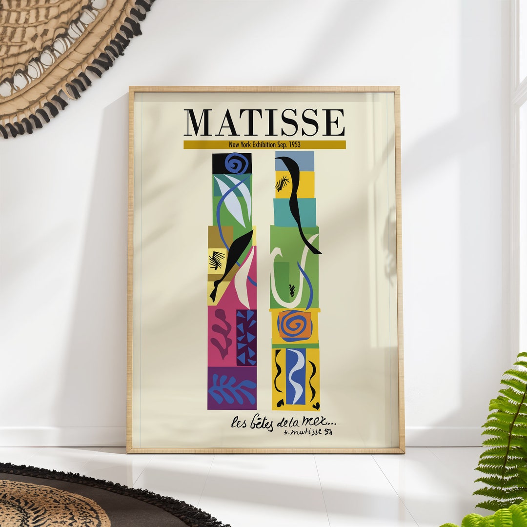 Abstract Marine Life Matisse Poster Beasts of the Sea Mid Century ...
