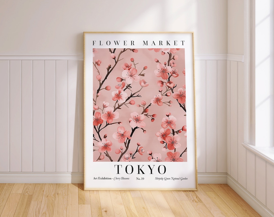 Tokyo Flower Market Poster Floral Print Cherry Blossom Wall Art PRINTED ...