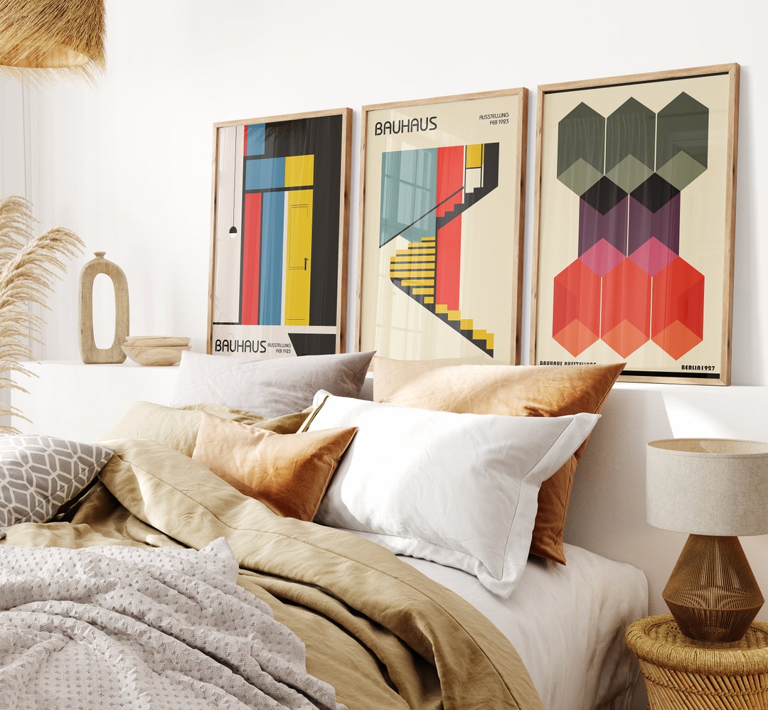 Set of 3 Architecture Bauhaus Posters Midcentury Modern Wall Art - Etsy