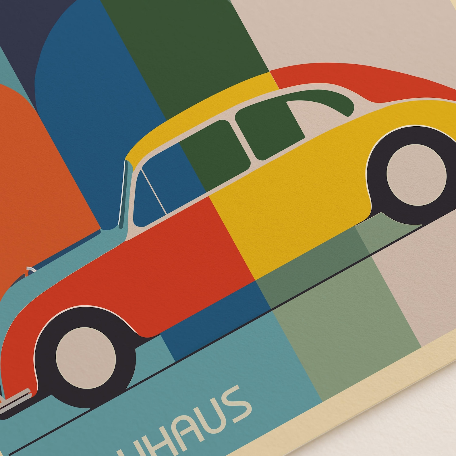 Bauhaus Car Poster Mid Century Modern Decor for Kids PRINTED on Luxury ...