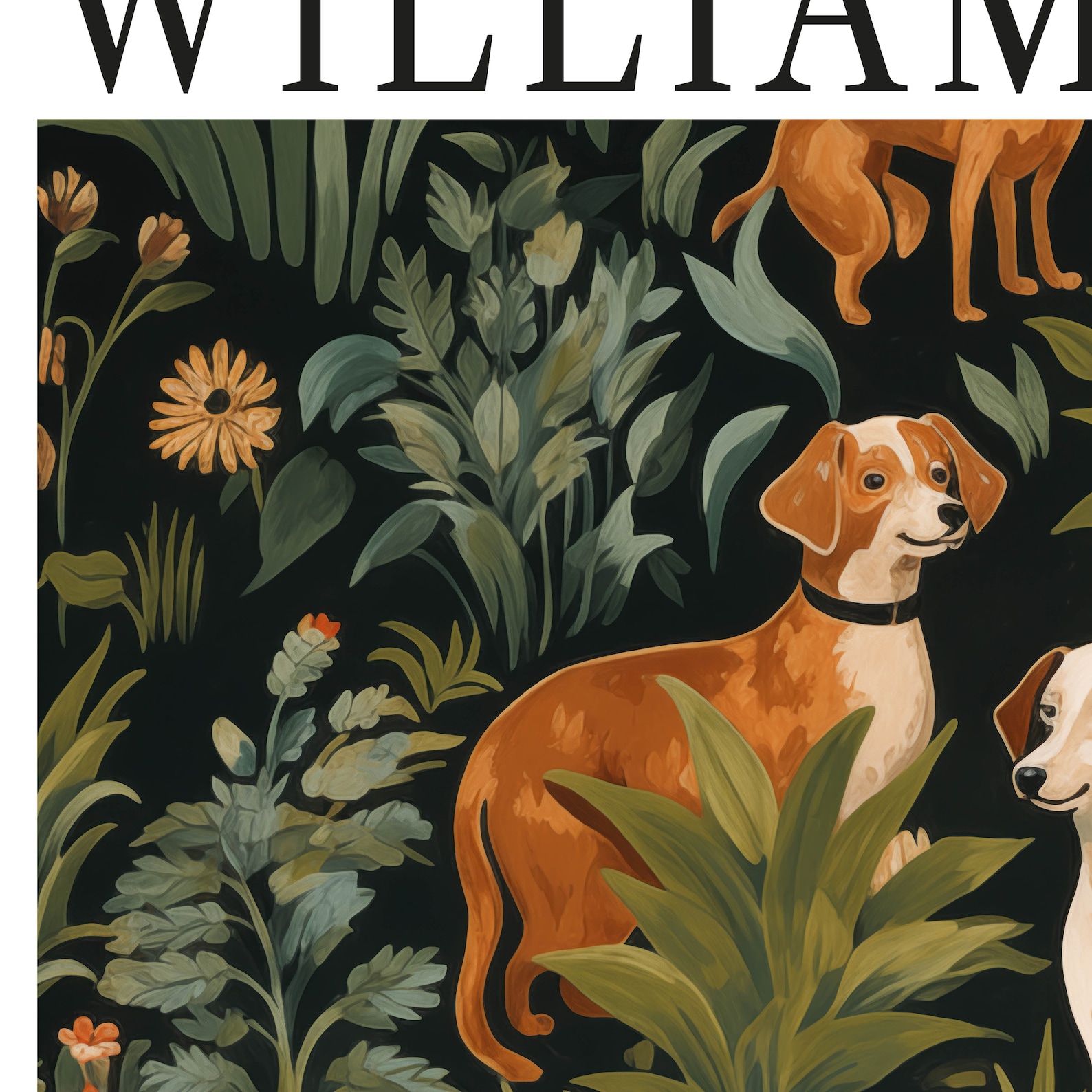 William Morris Dog Print: Arts & Crafts Style Animal Poster - Etsy