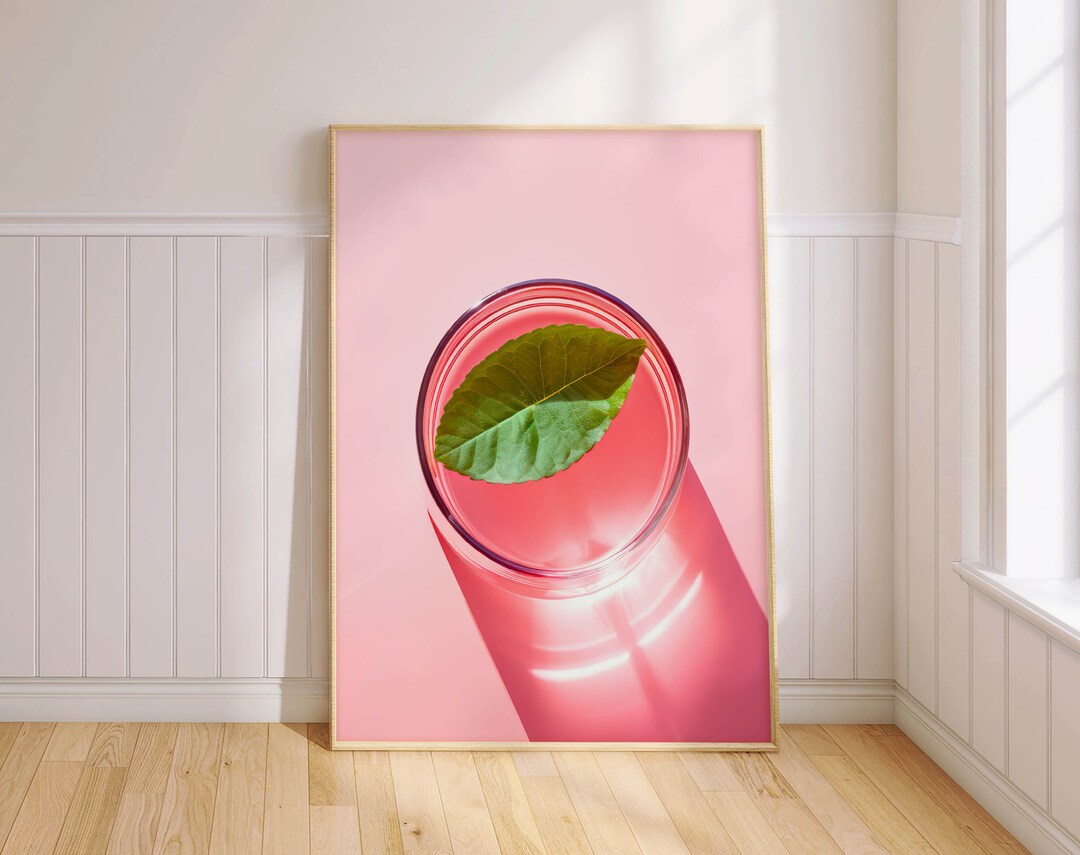 Mint Lemonade Print Summer Drink Poster Preppy Kitchen Wall Art Gift ...