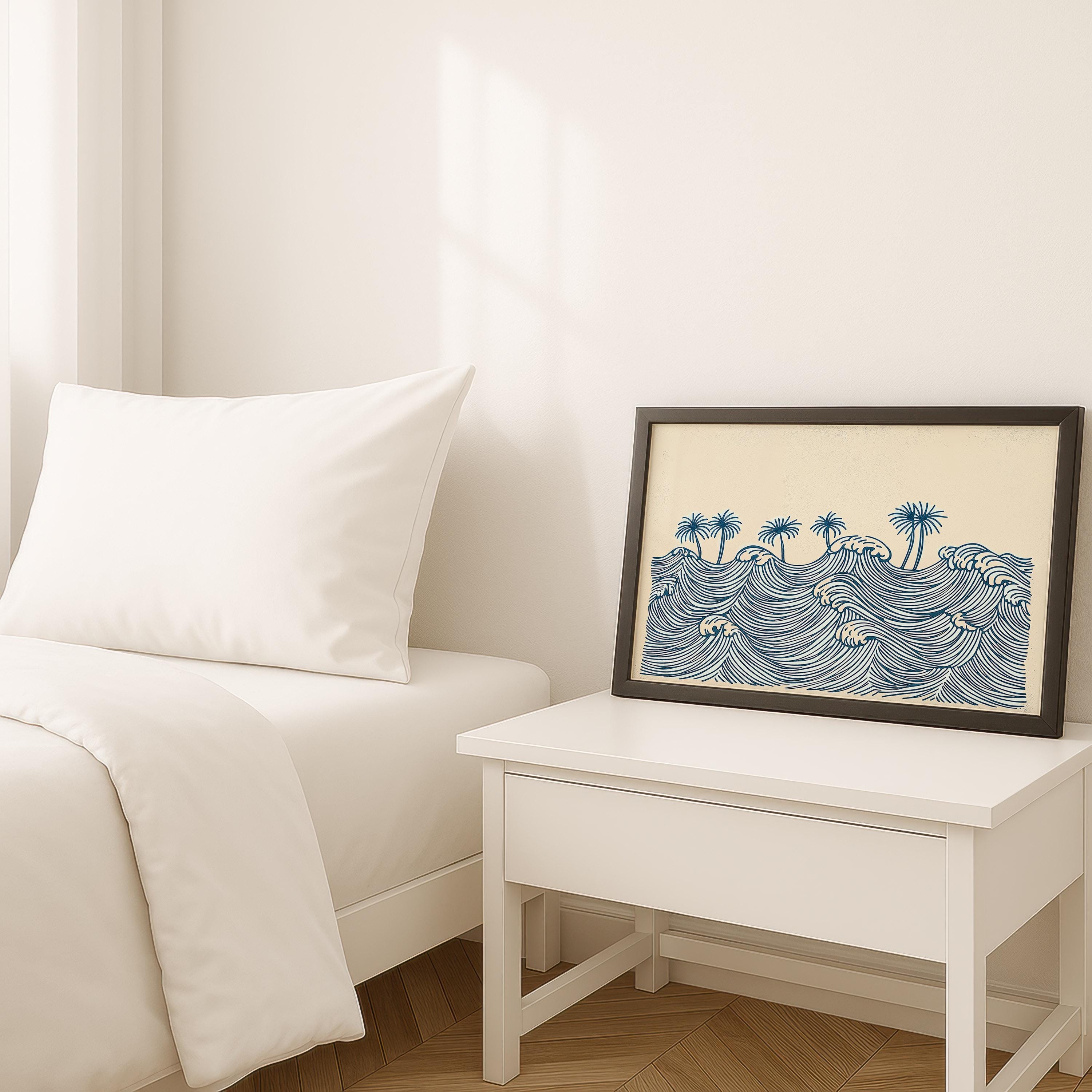 Minimalist Ocean Wave Print: Boho Coastal Art - Etsy